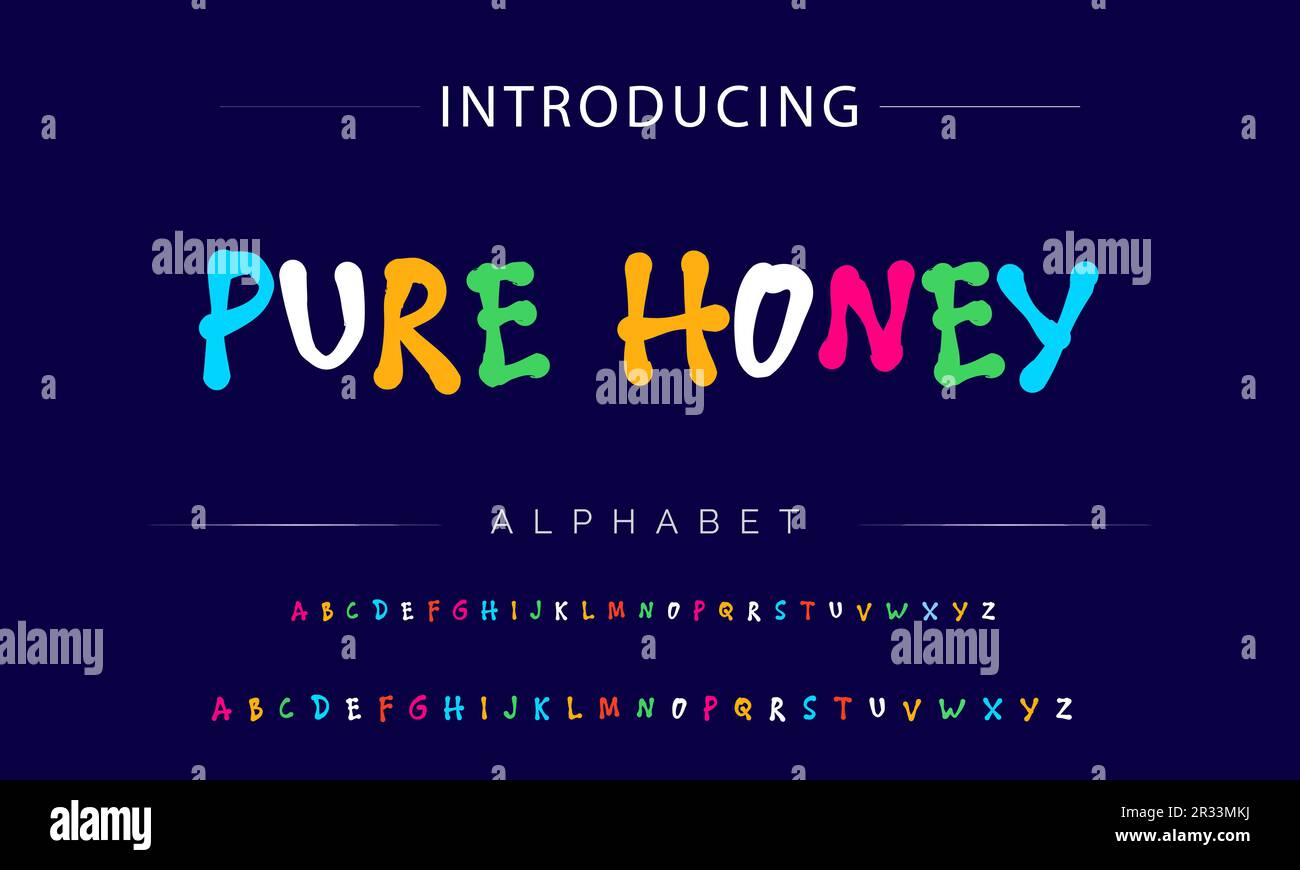 Funky colorful cartoon font type. Vector alphabet Stock Vector Image ...