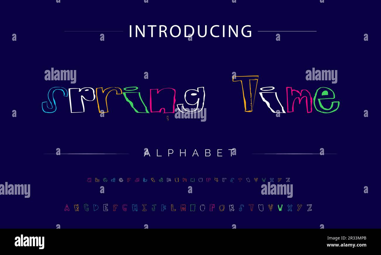 Funky colorful cartoon font type. Vector alphabet Stock Vector Image ...