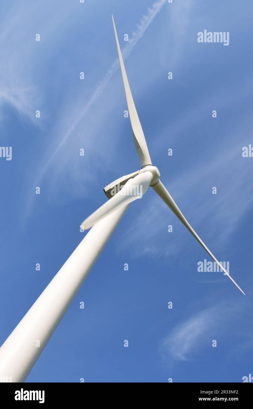 Wind turbine at angle Stock Photo - Alamy