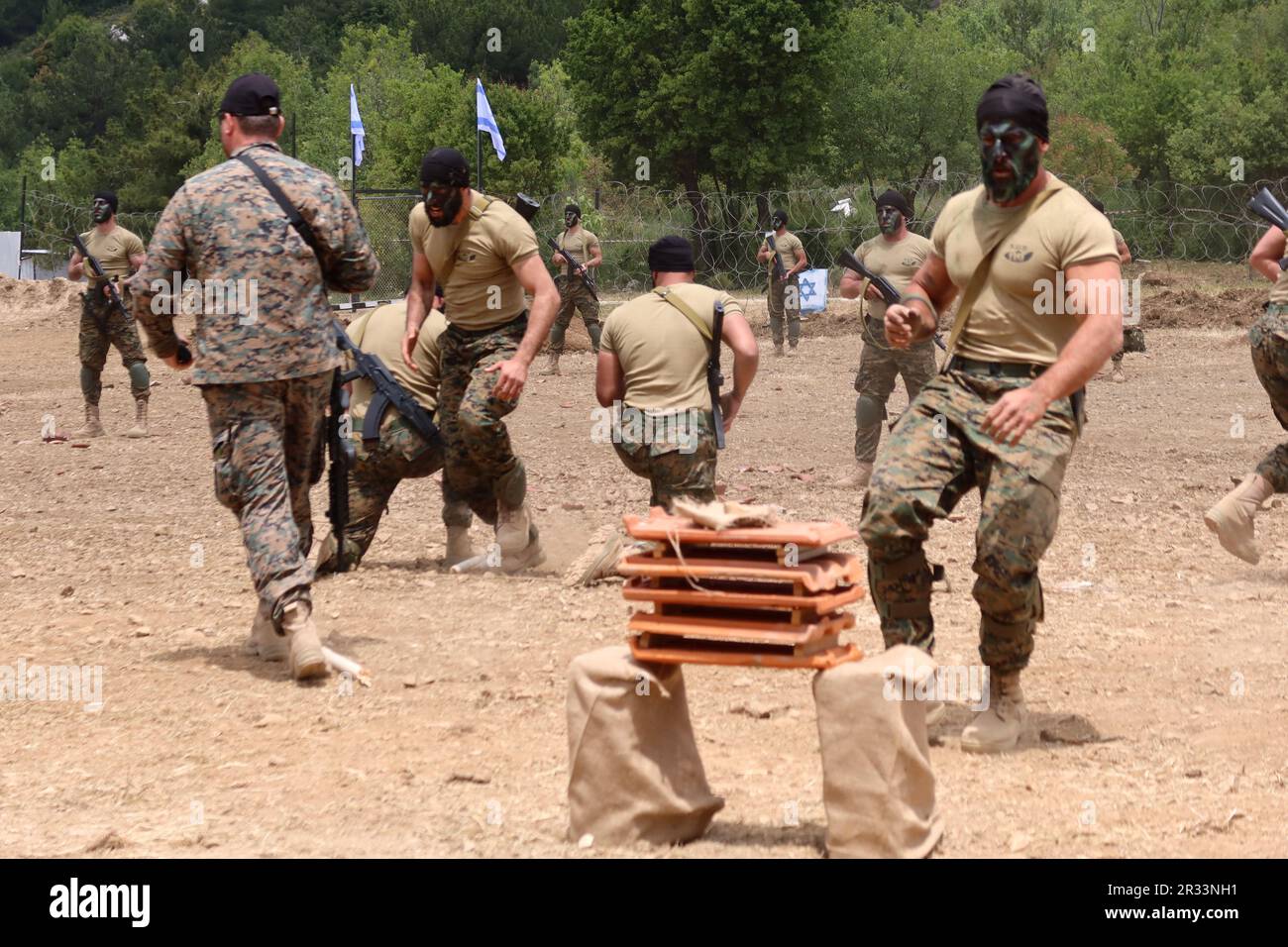 Hezbollah stages military drill in Aramta, South Lebanon, on May 21 ...