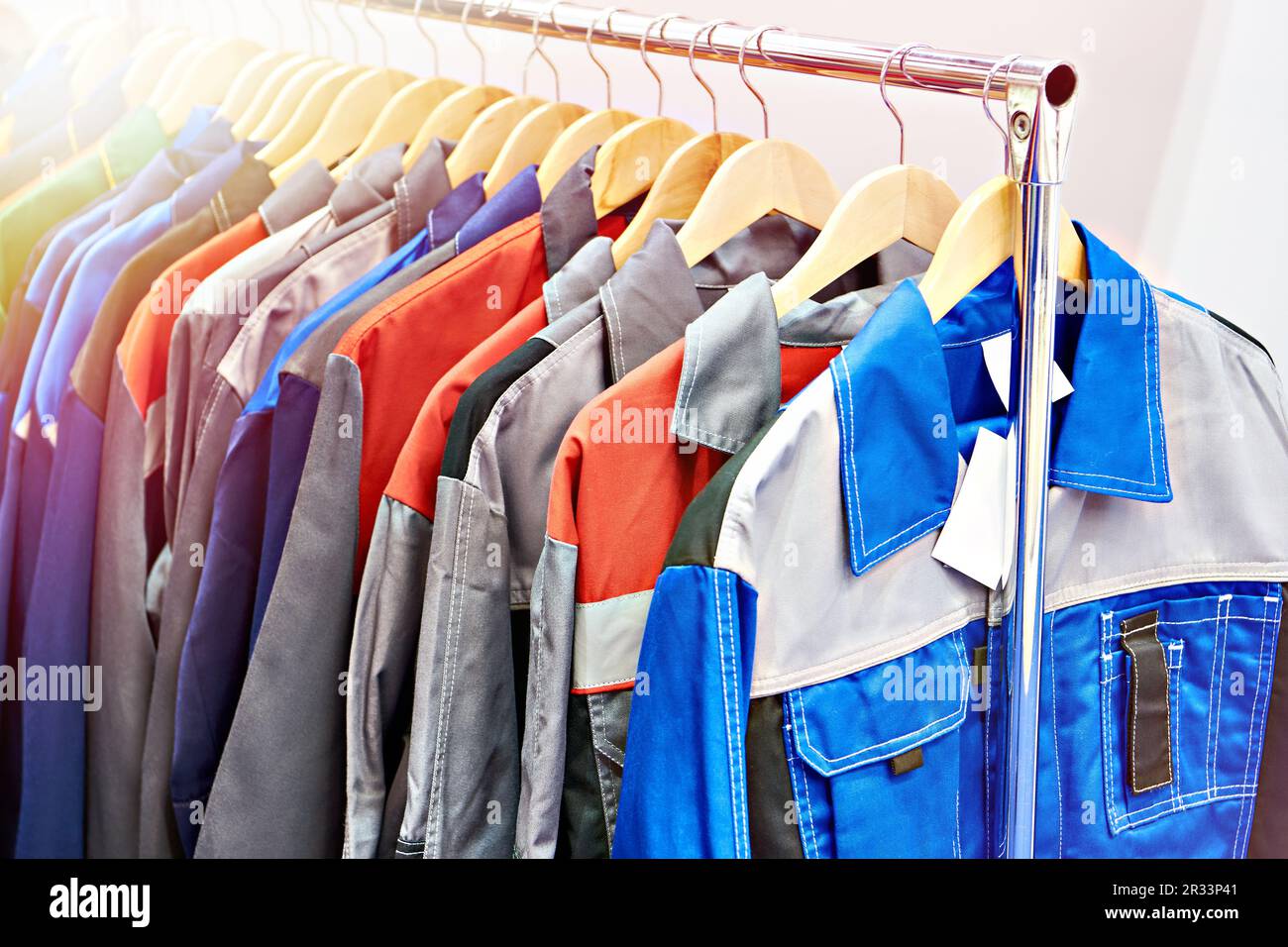Jackets workwear for builders and industry Stock Photo - Alamy