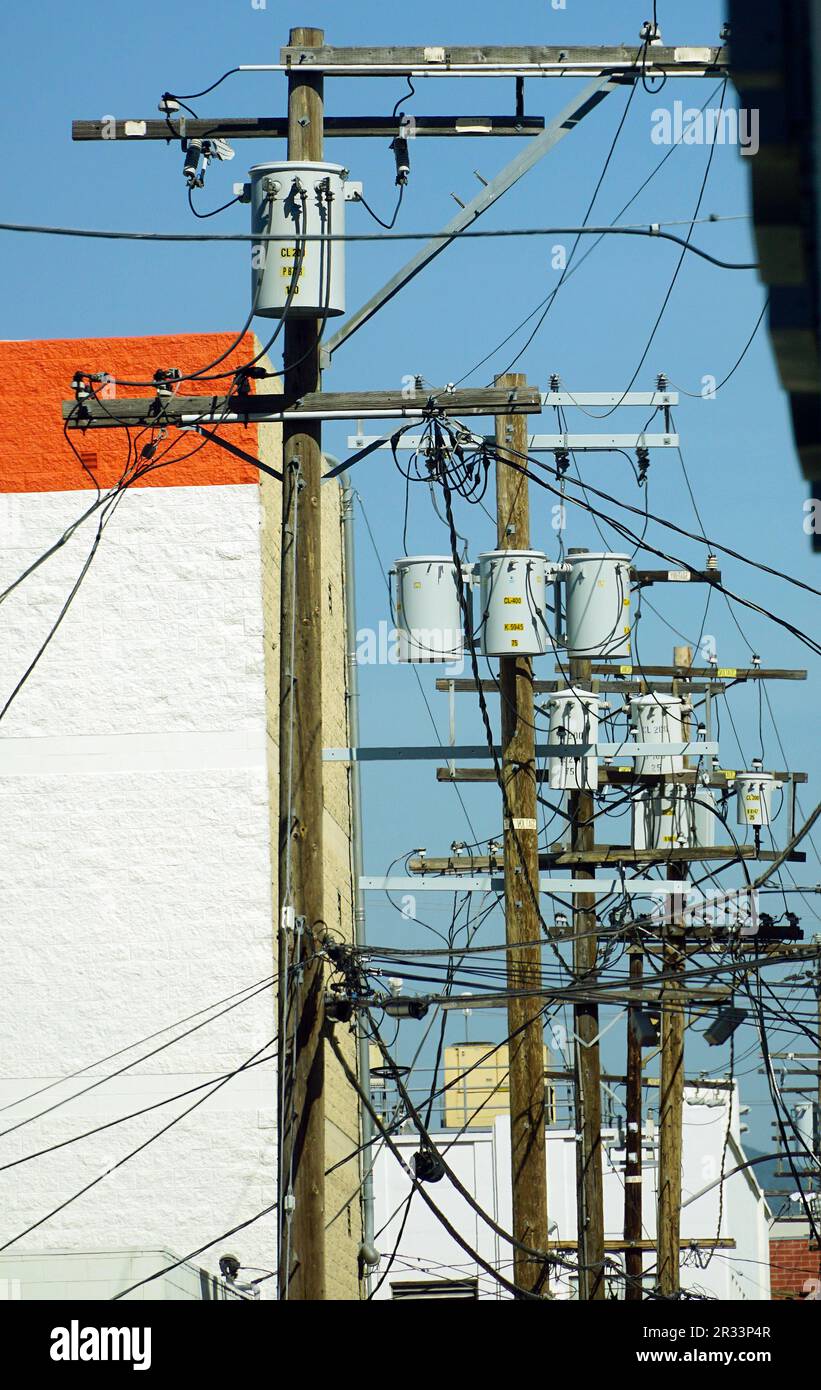 electric poles, Beverly Hills, Los Angeles County, California, USA ...