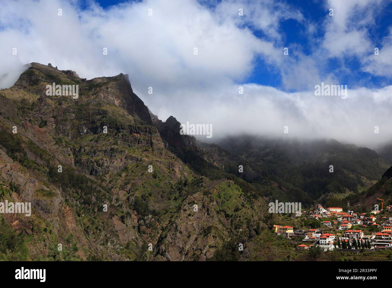 Mountain village in Madeira mountain, Portugal Stock Photo - Alamy