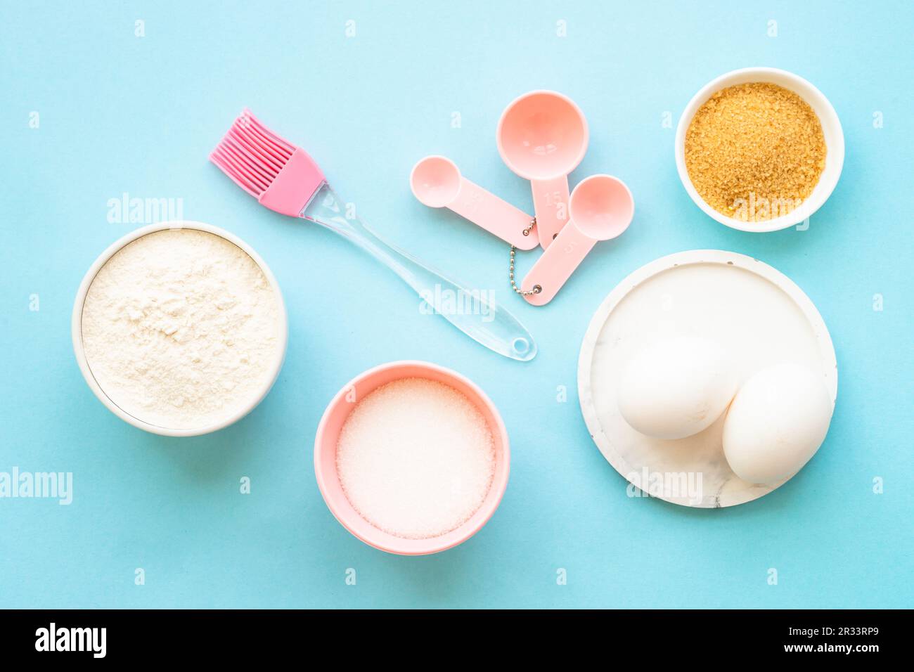 Food baking background at blue flat lay Stock Photo - Alamy