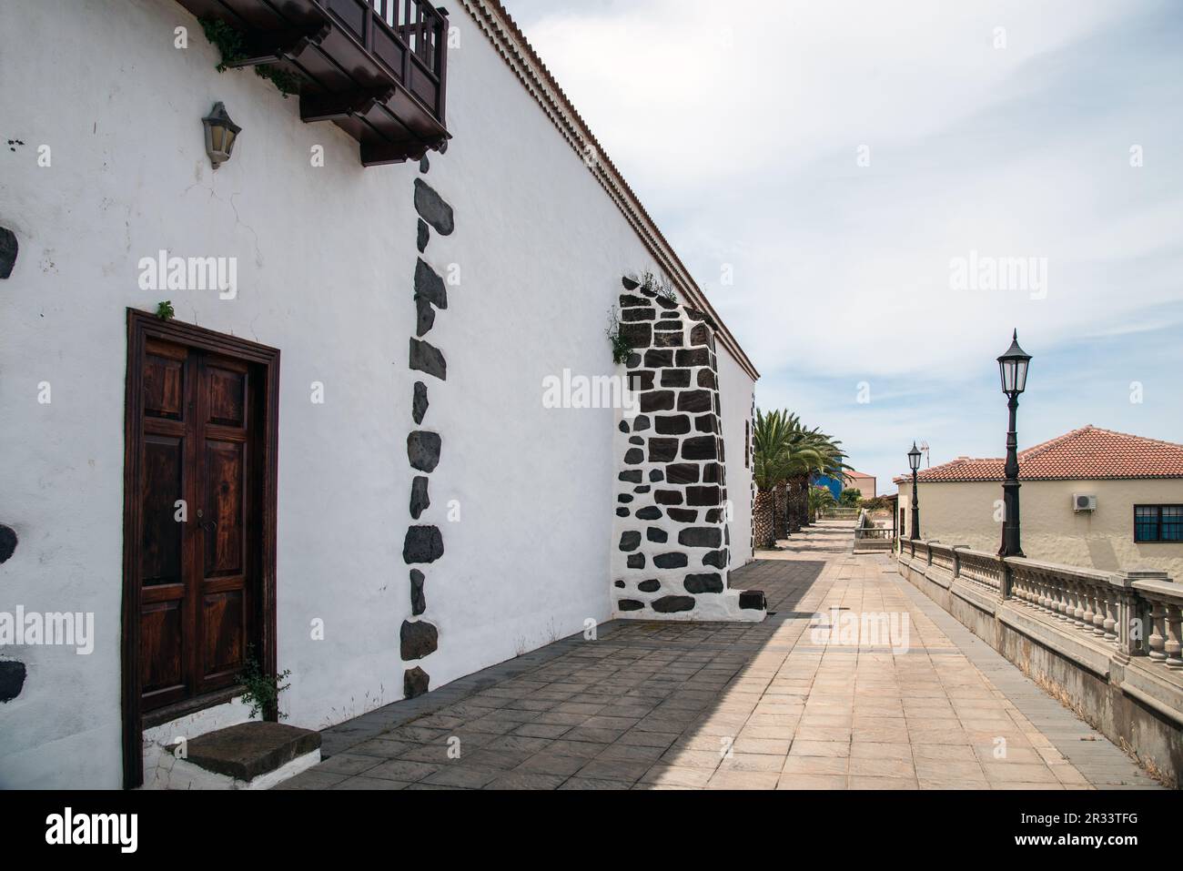 Village square in Santo Domingo de Garafia in the north of La Palma ...
