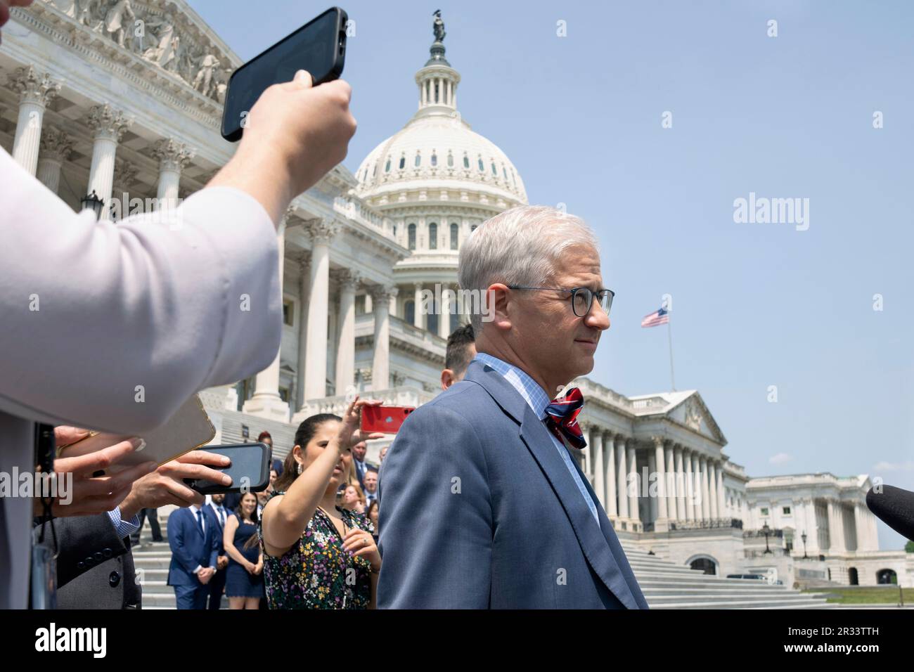 Rep. Patrick McHenry, R-N.C., leaves the Capitol after speaking to ...