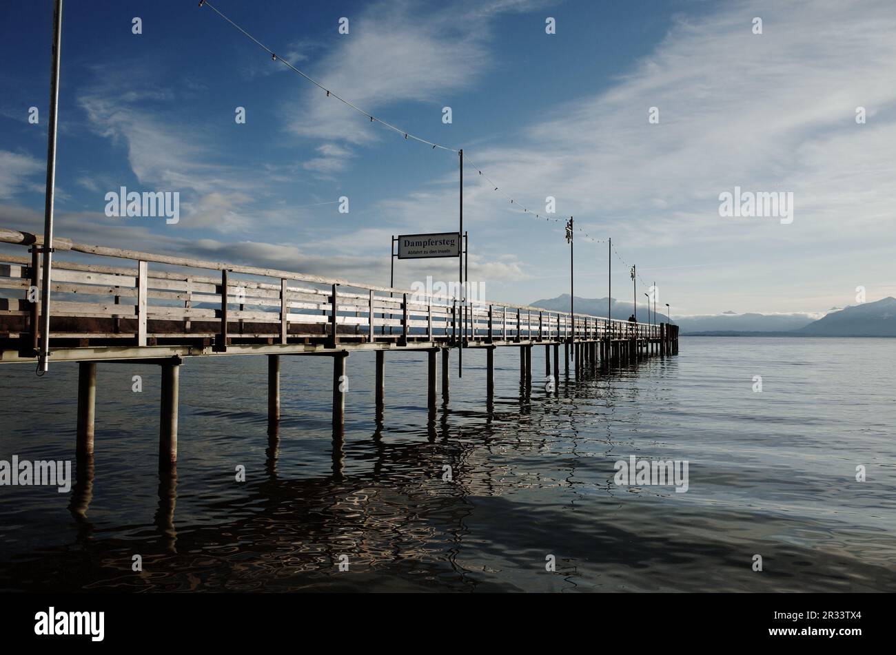 boat pontoon / landing bridge at chiemsee Stock Photo - Alamy