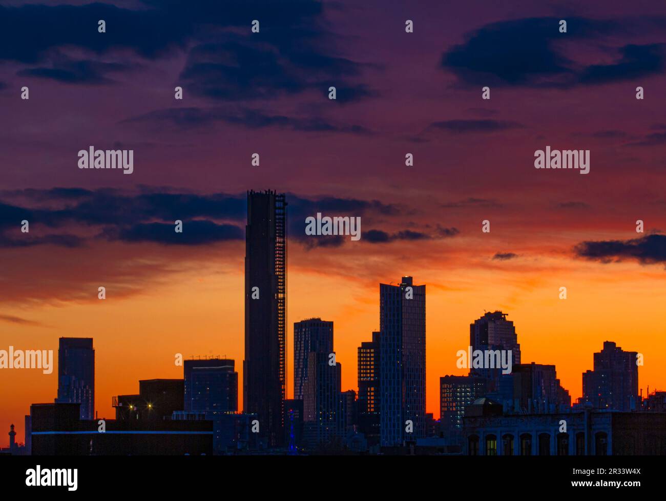 View of downtown Brooklyn from a window in Williamsburg, Brooklyn. The ...