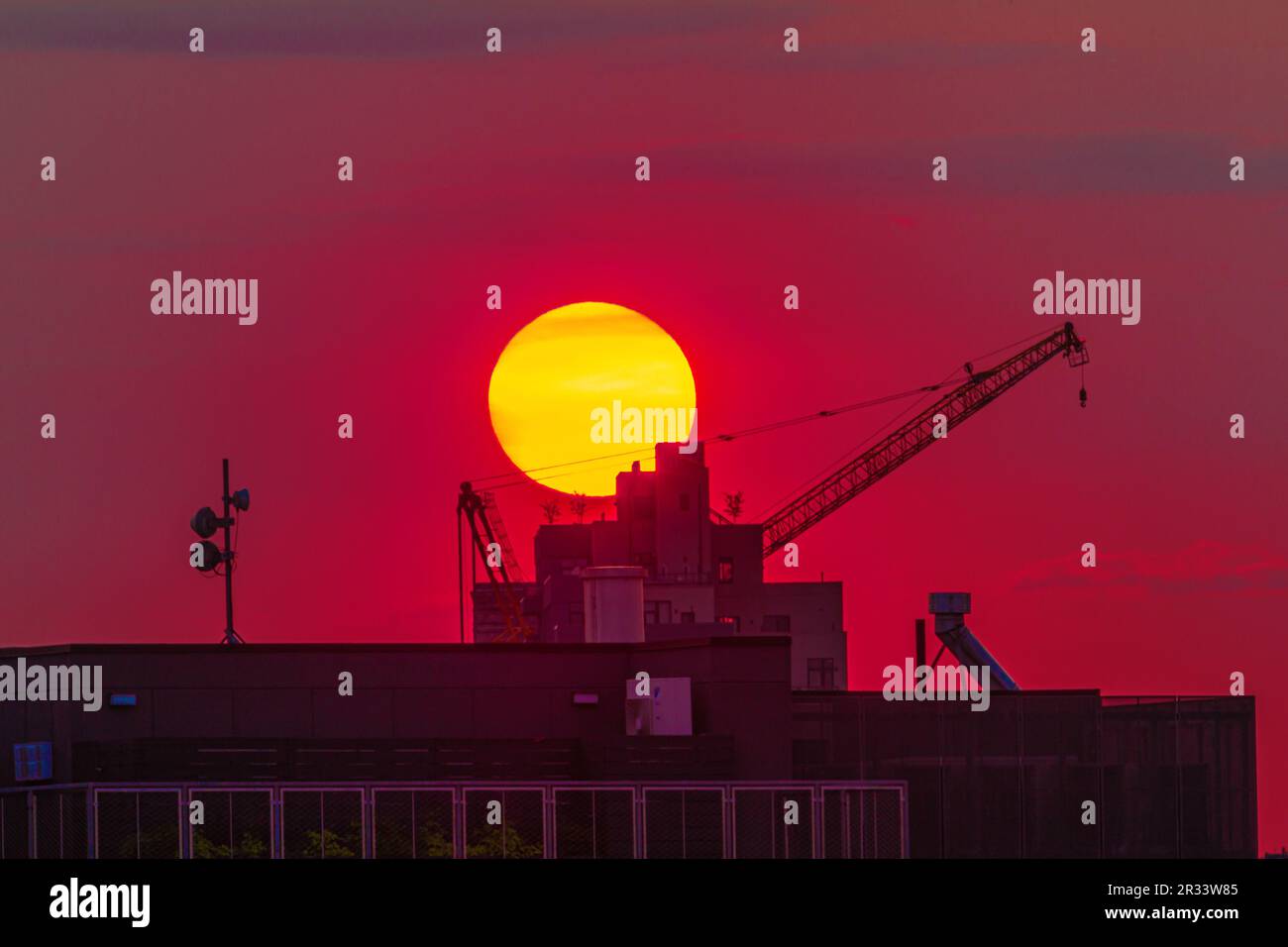 View of Lower Manhattan from a window in Williamsburg, Brooklyn Stock ...