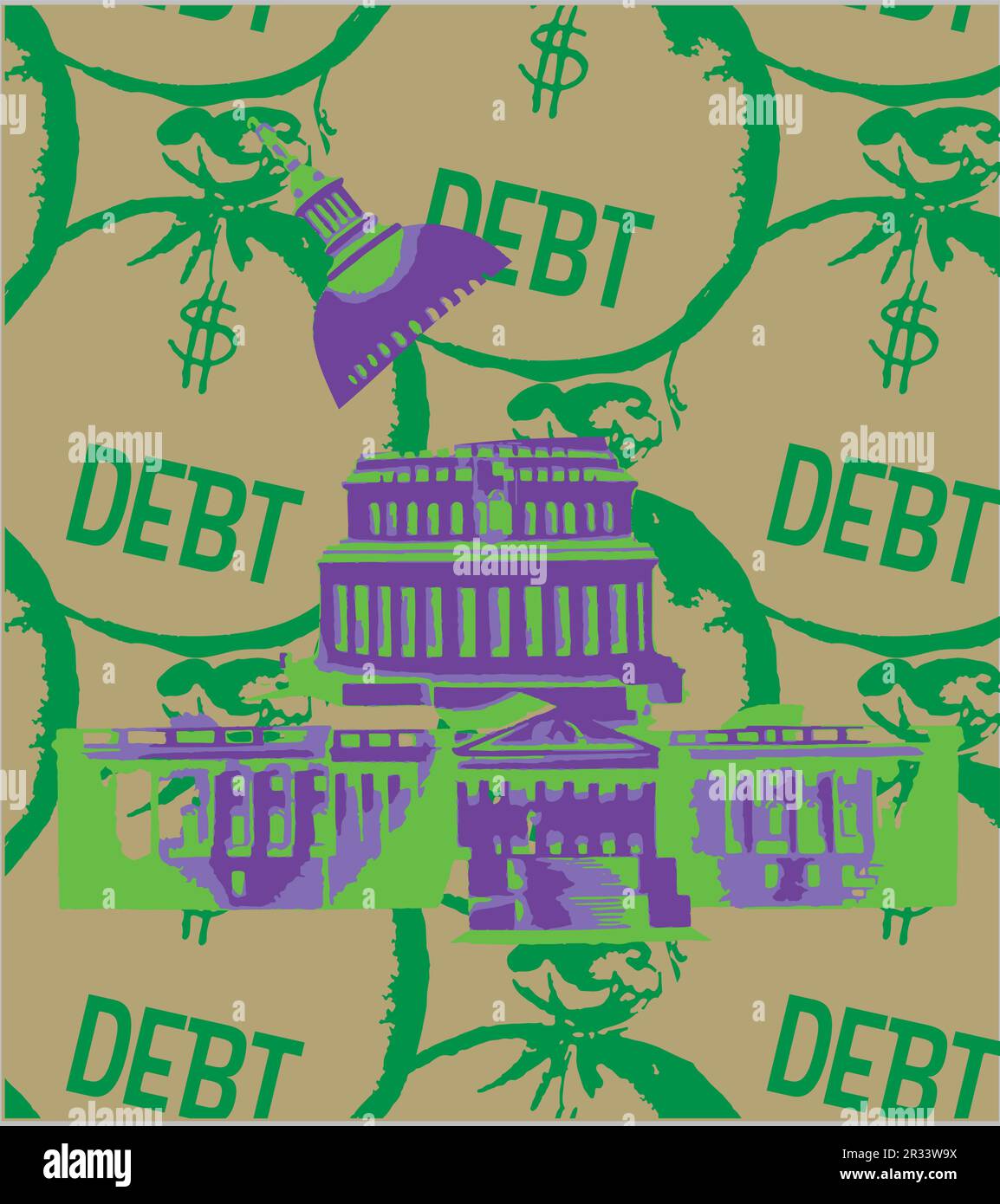 Debt Ceiling Illustration depicting the US Capitol Stock Vector Image ...