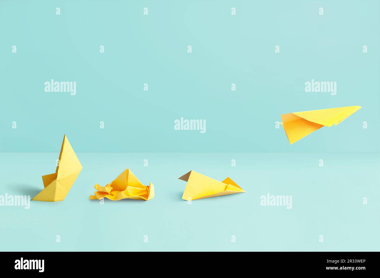 Paper boat sinking transformation into a paper airplane, from failure ...