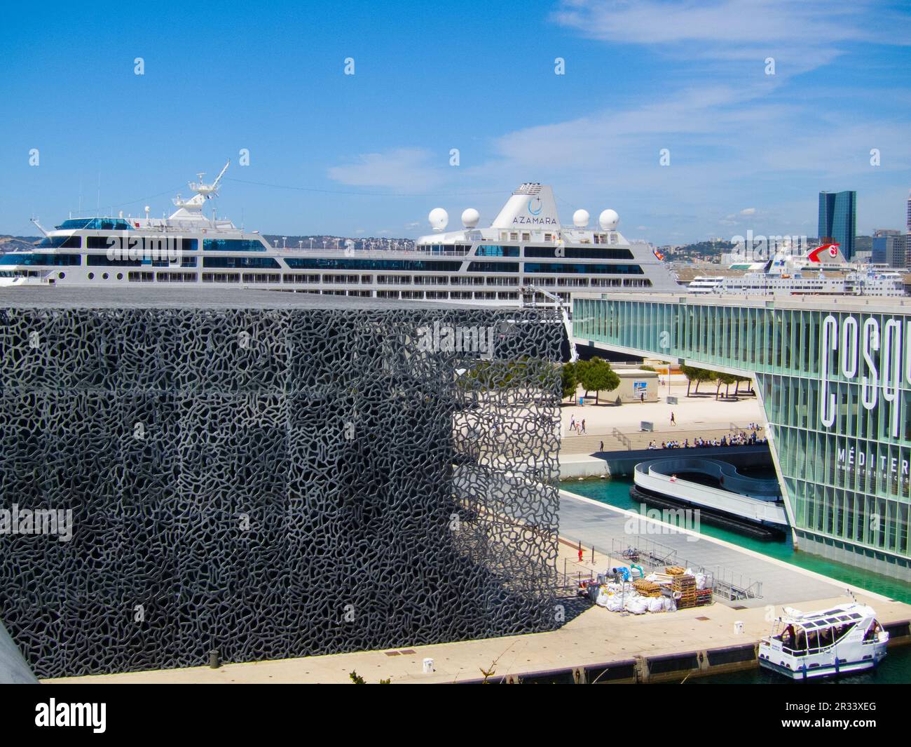 Mucem cultural museum at the harbor, Marseille, France. Modern museum ...