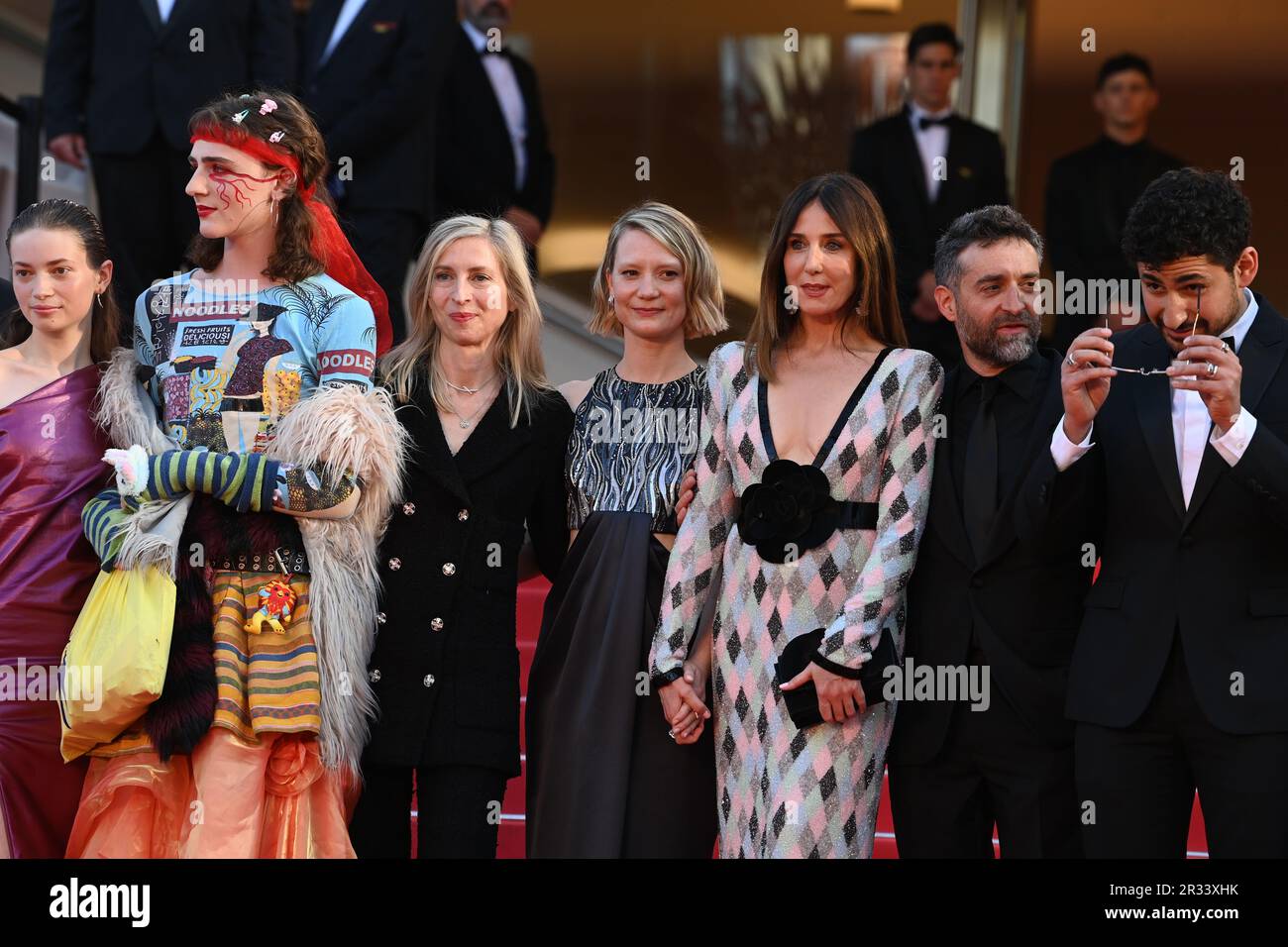 Members of the cast and crew including Luke Barker, director Jessica ...