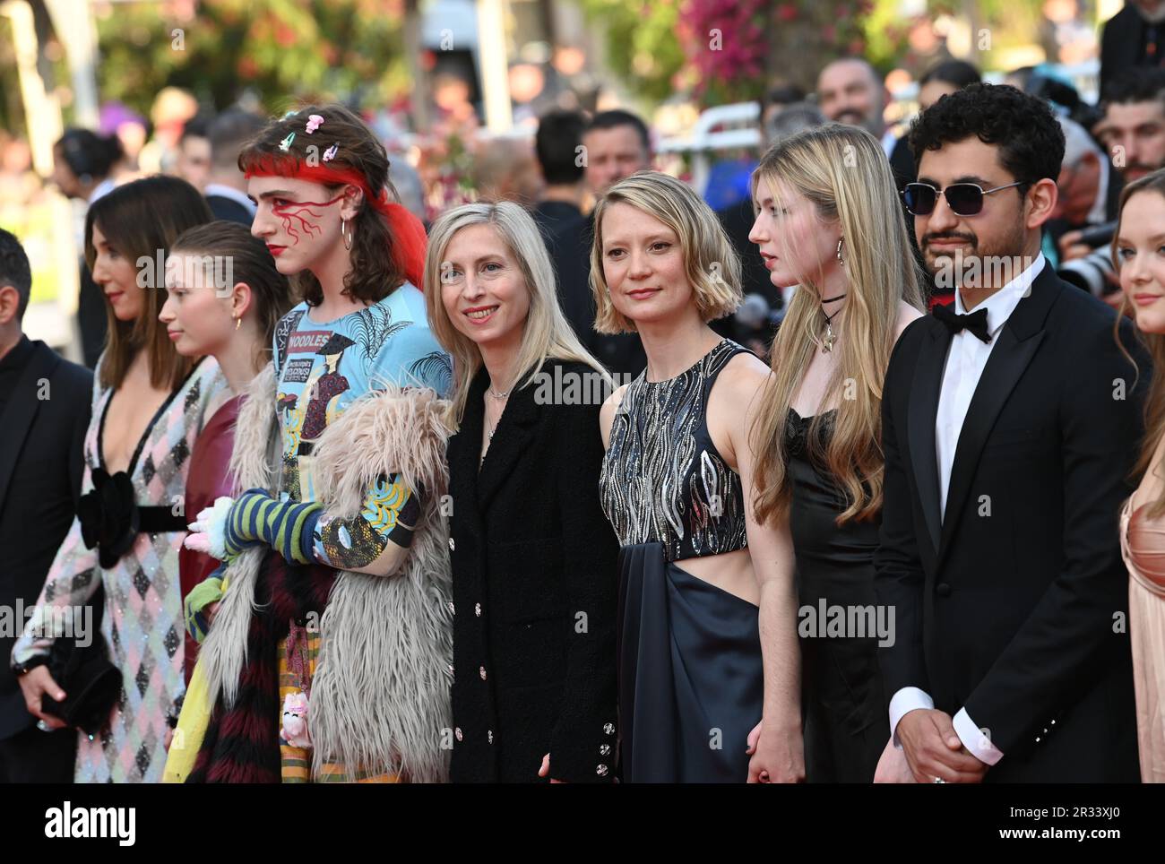 Members of the cast and crew including Luke Barker, director Jessica ...