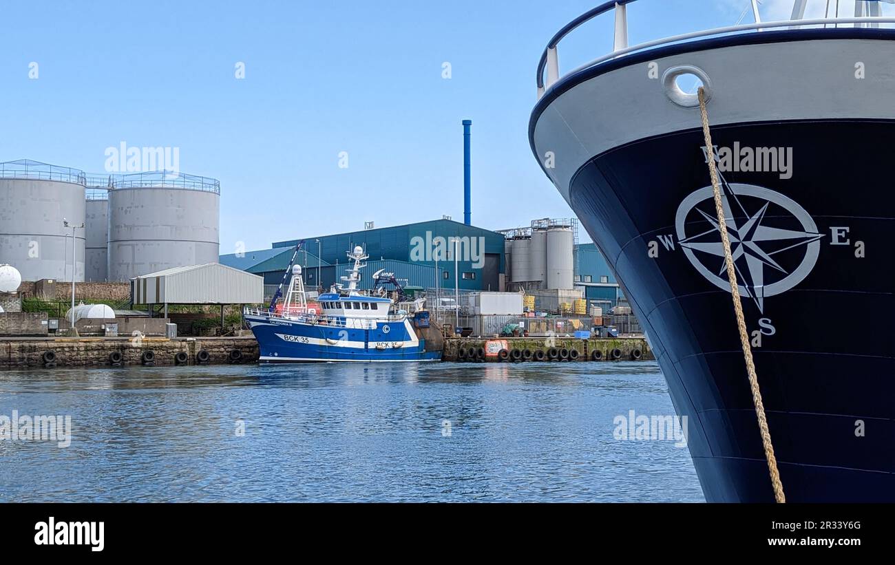 Boats in Peterhead harbour Stock Photo - Alamy