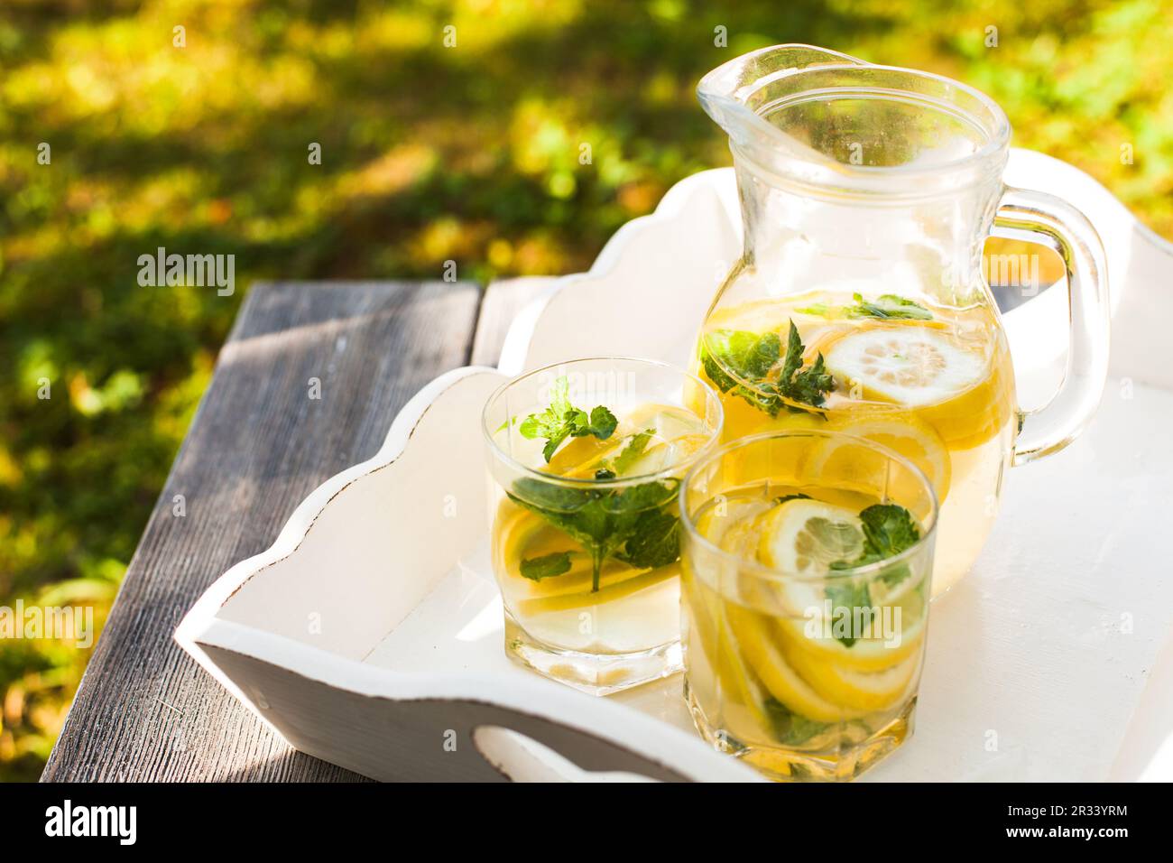 Lemonade in the jug Stock Photo - Alamy