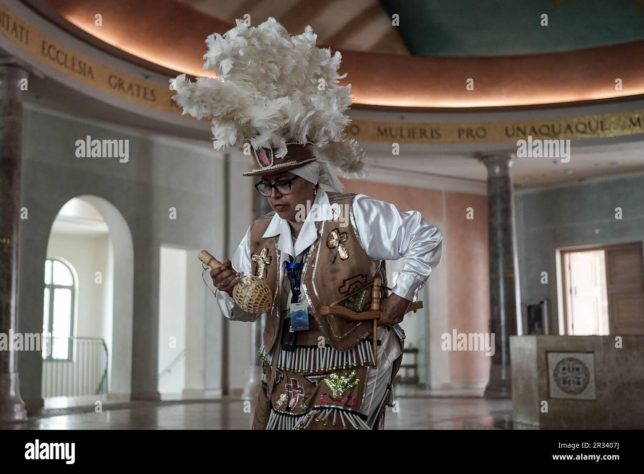Christian pilgrims from Mexico visit Magdala and conduct a ceremony in ...