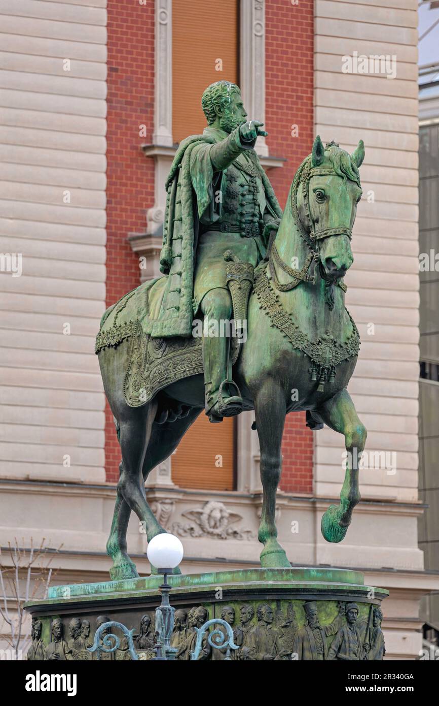 Belgrade, Serbia - April 12, 2021: Serbian Prince Mihailo Monument at ...