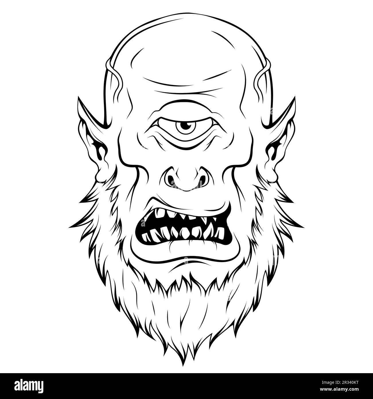 Cyclop. Vector illustration of a sketch fantasy monster. Ancient greek ...