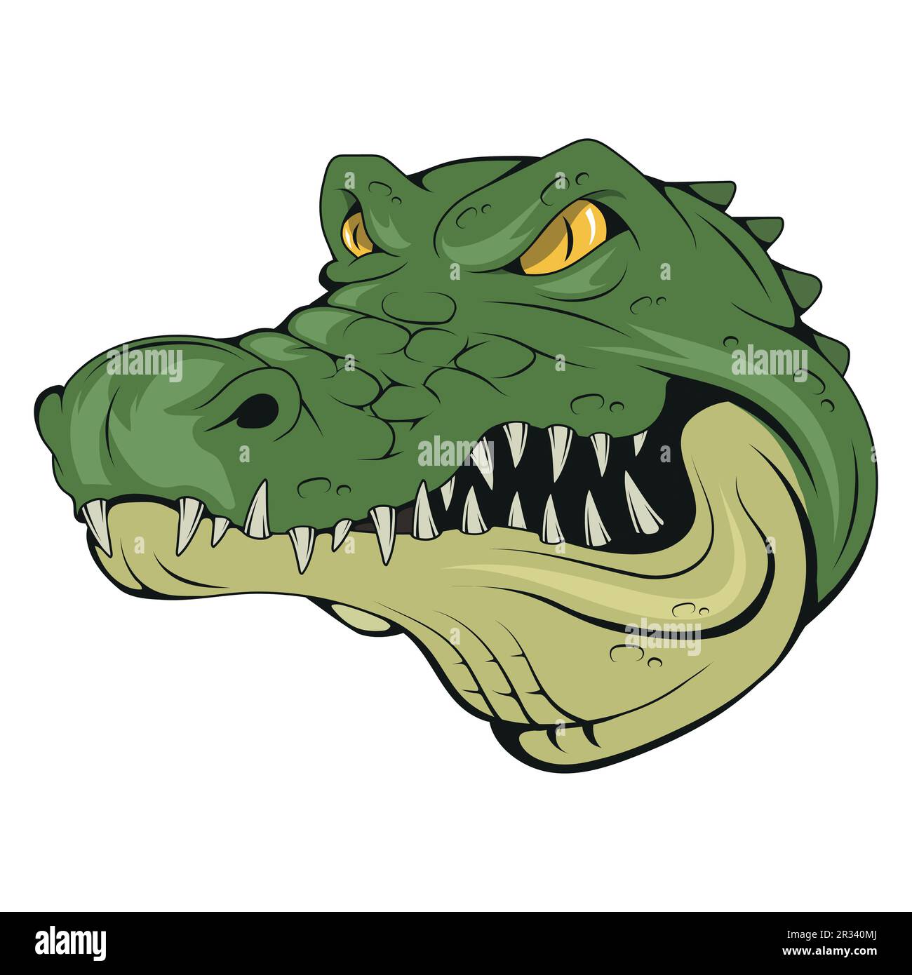 Crocodile. Vector illustration of a angry alligator. Marine or river ...