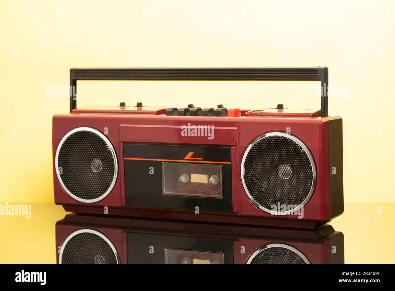 Retro portable stereo cassette recorder from 80s Stock Photo - Alamy