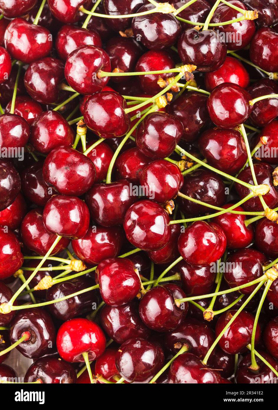 Sweet cherry background Stock Photo - Alamy
