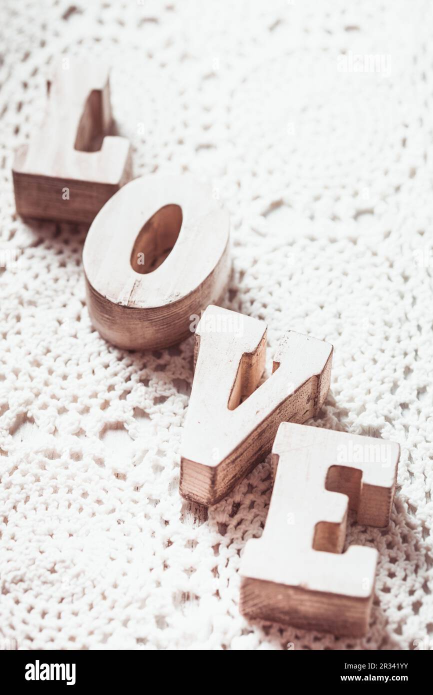 Love wooden letters Stock Photo - Alamy