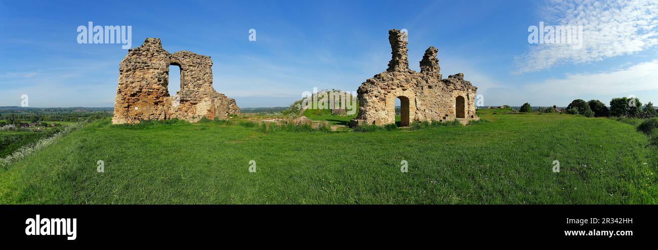 A panorama of Sandal Castle in Wakefield,West Yorkshire,UK Stock Photo ...