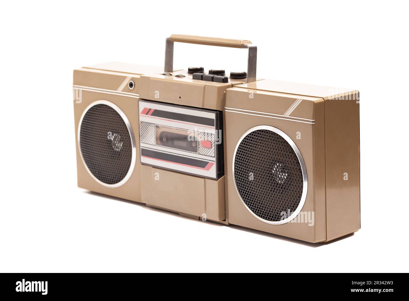 Retro portable stereo cassette recorder from 80s Stock Photo - Alamy