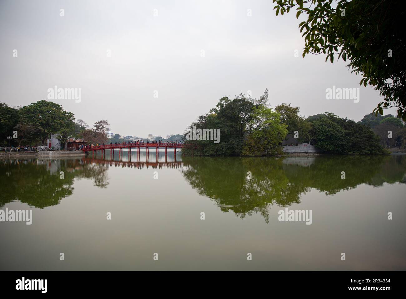 The Iconic red bridge in Hanoi, Vietnam Stock Photo - Alamy