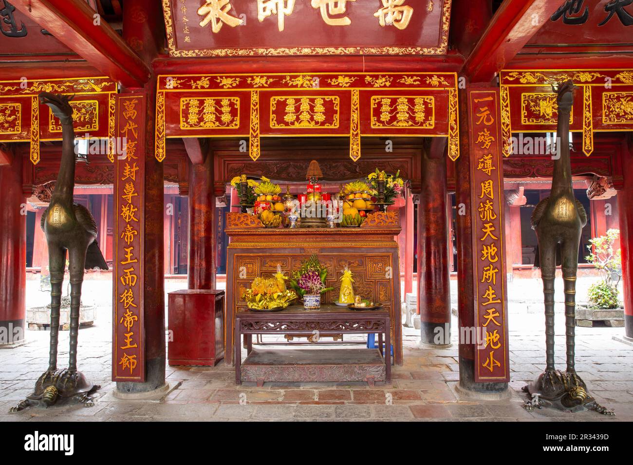 Traditional Vietnamese offerings det up at a temple Stock Photo - Alamy