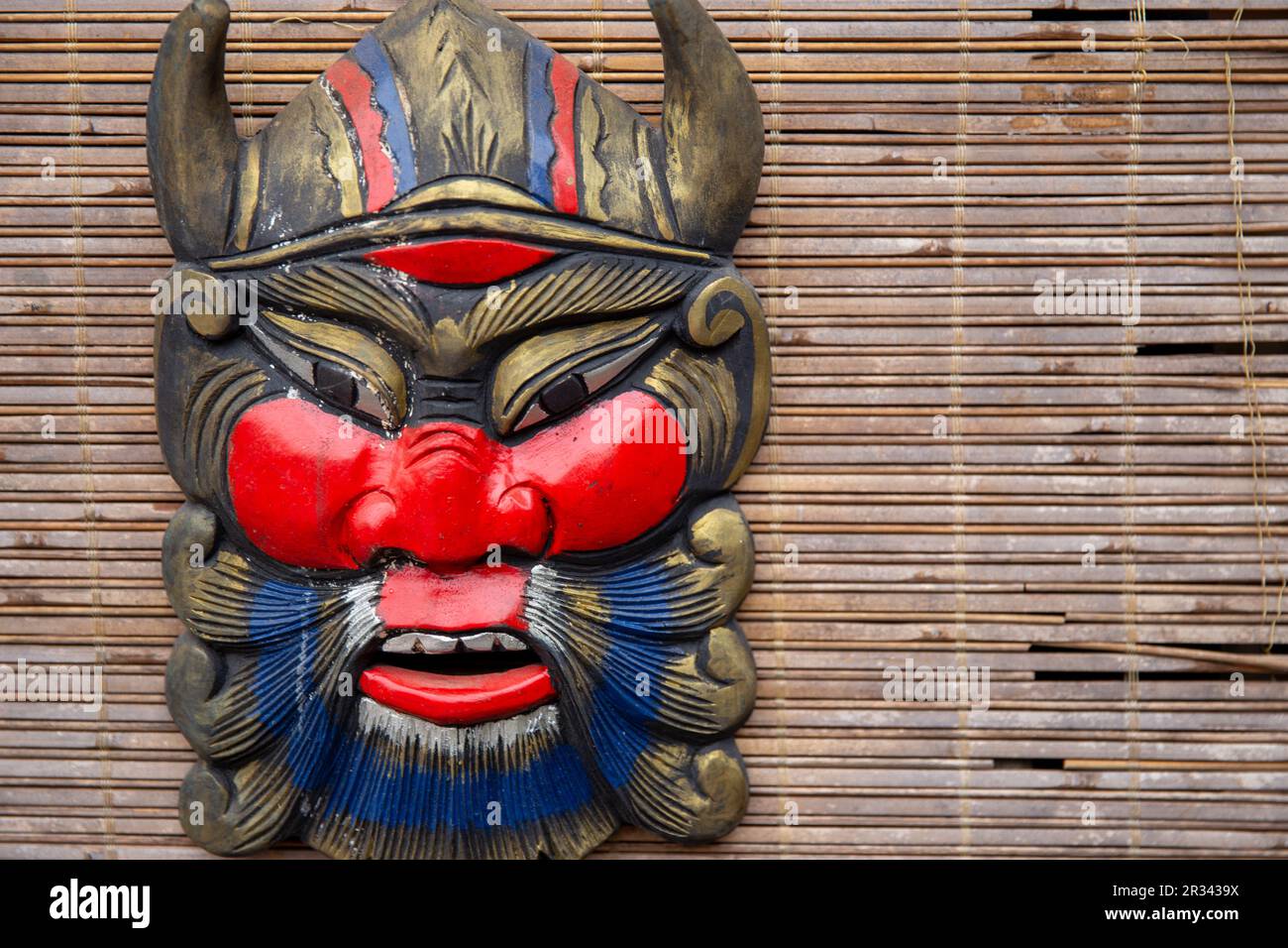 Vietnamese mask on display with room for text Stock Photo - Alamy