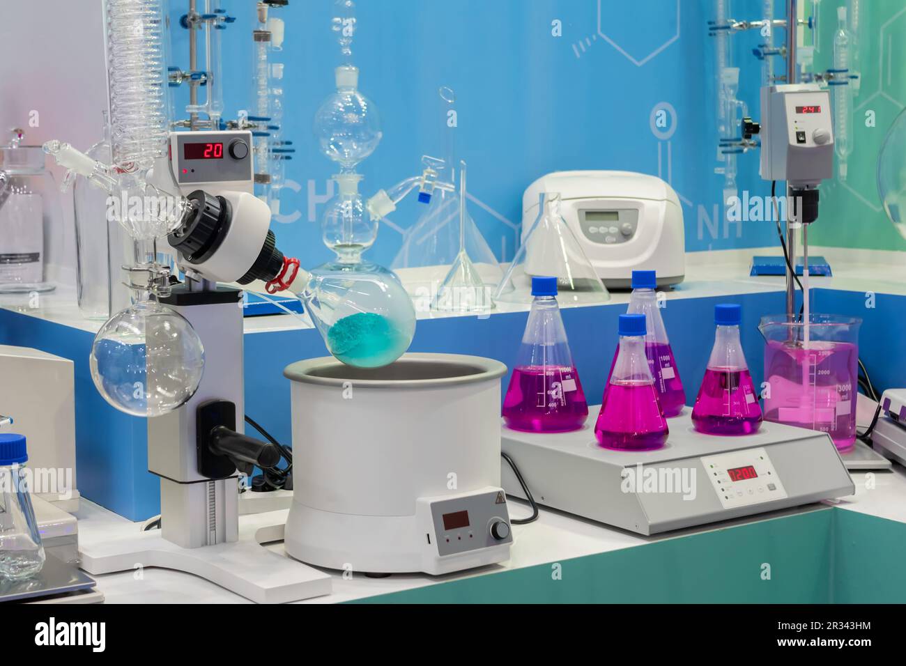 Laboratory equipment - magnetic mixer and rotary evaporator Stock Photo ...