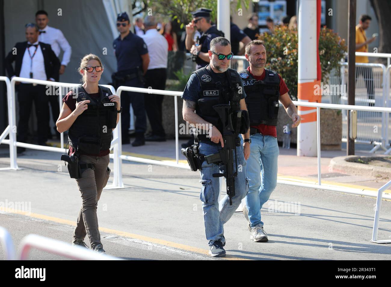 May 22, 2023, Cannes, Cote d'Azur, France: Anti-crime police brigade ...