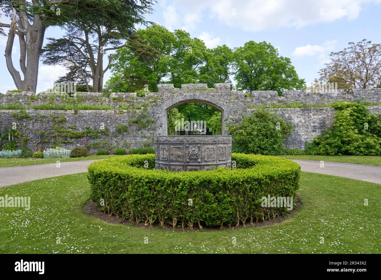 lead water tank in the grounds of St Fagans Castle, St Fagans National ...