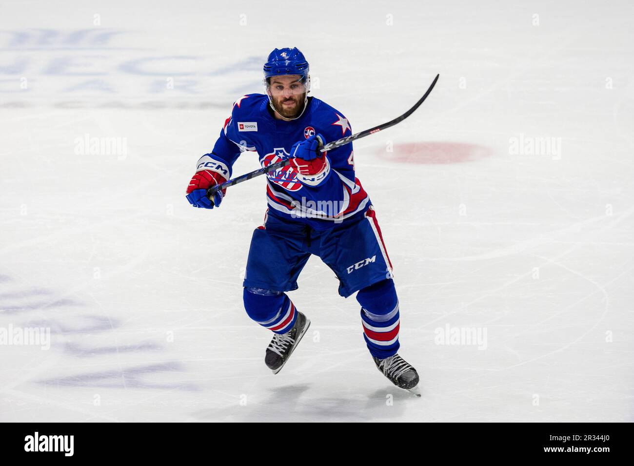 May 17, 2023: Rochester Americans defenseman Jeremy Davies (4) skates ...