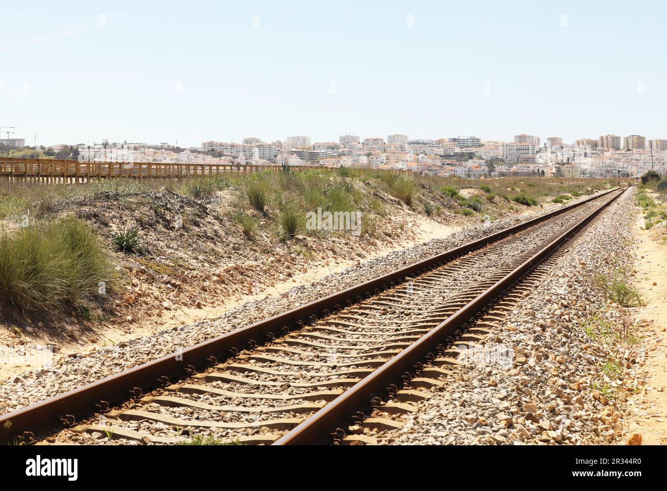 Beach railway tracks hi-res stock photography and images - Alamy