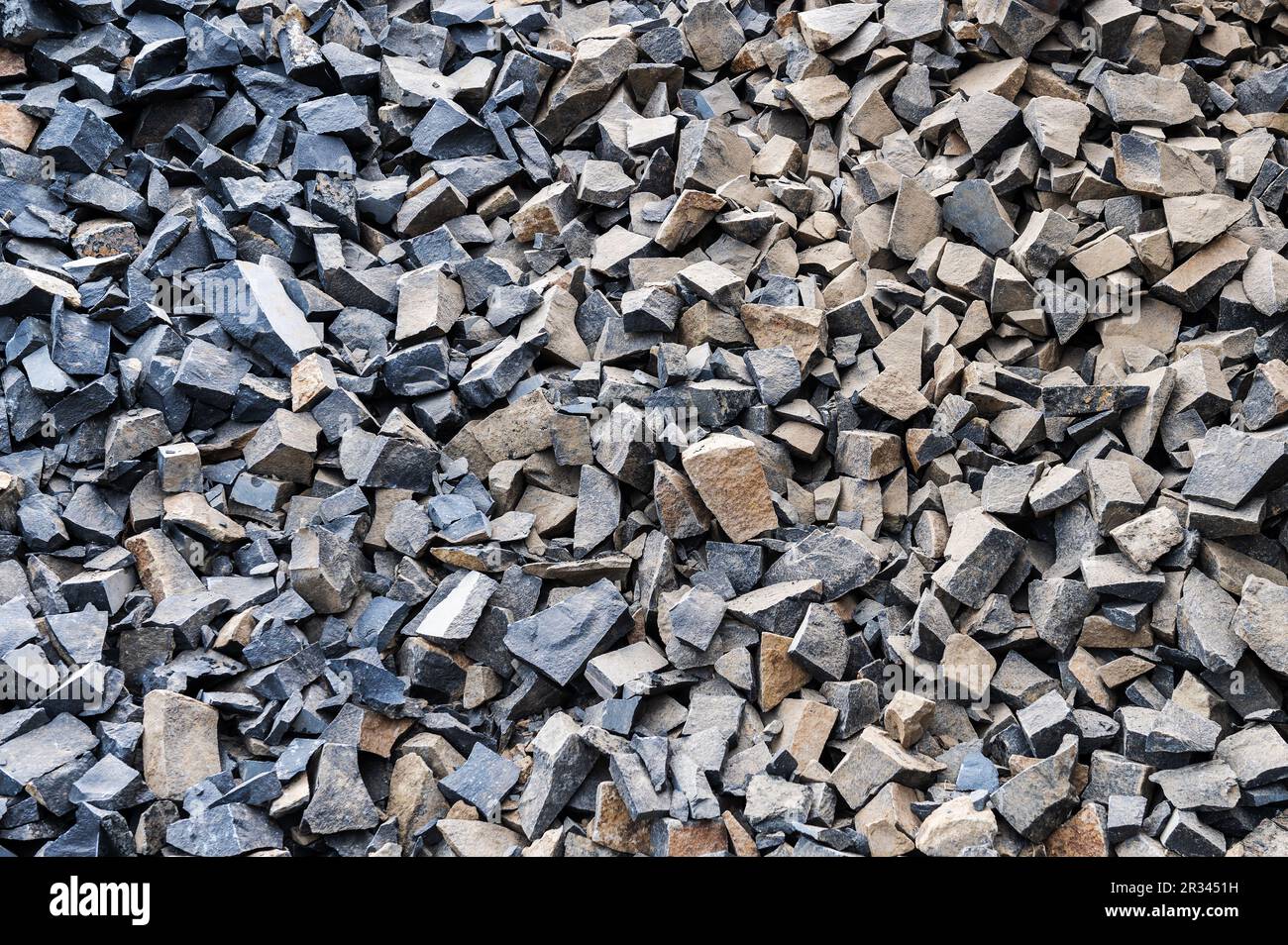Large gray granite gravel background. Rubble as a background. Building ...