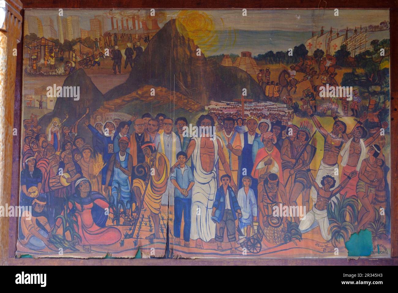 pintura mural, claustro de la iglesia, San Gaspar Chajul, departamento ...