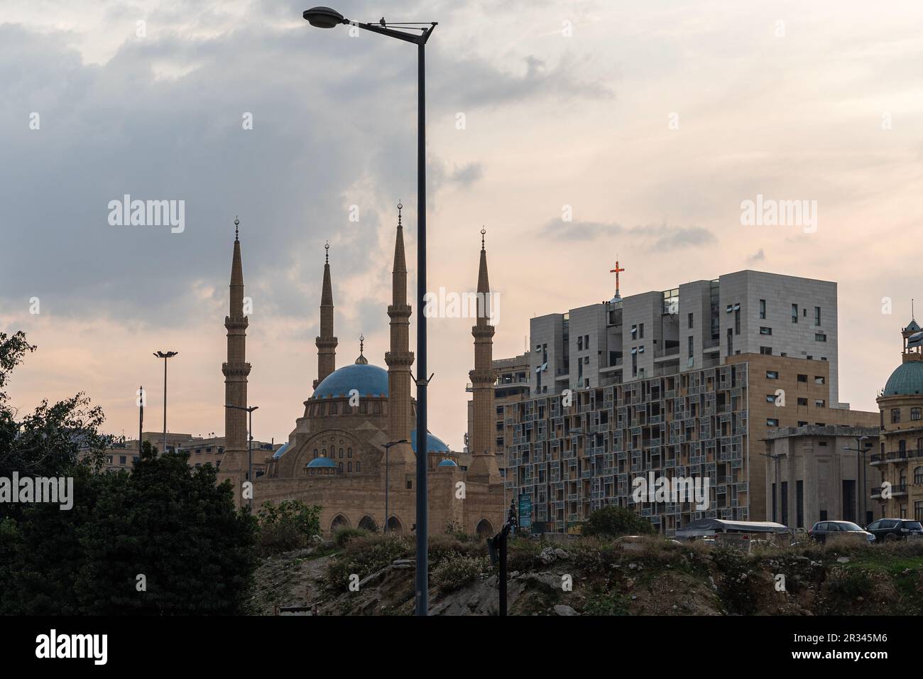 Skyline Tower and modern residential buildings in Beirut, Lebanon Stock ...