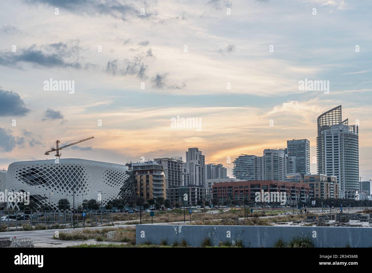 Skyline Tower and modern residential buildings in Beirut, Lebanon Stock ...