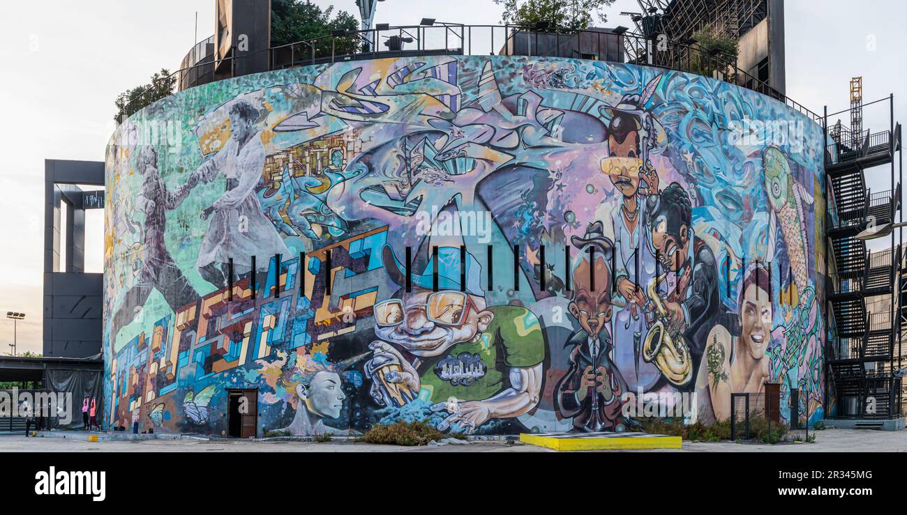 Former Night Club, Graffiti, Waterfront, Beirut, Lebanon Stock Photo ...