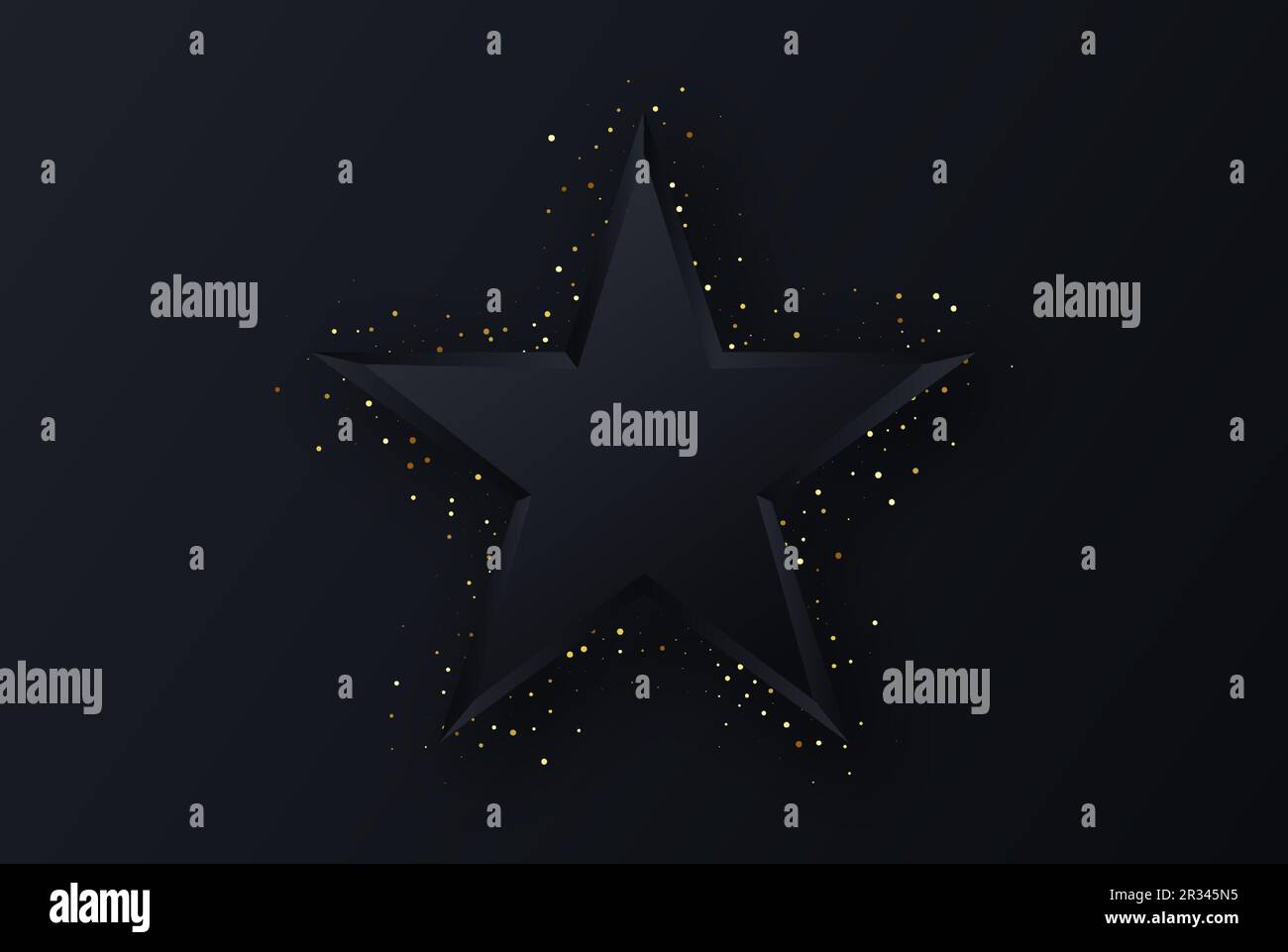 Dark color star shape with gold glitter confetti.Vector background ...