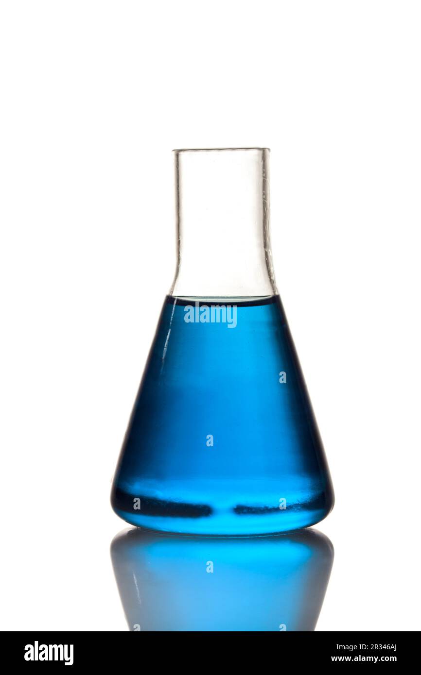 Blue conical flask hi-res stock photography and images - Alamy