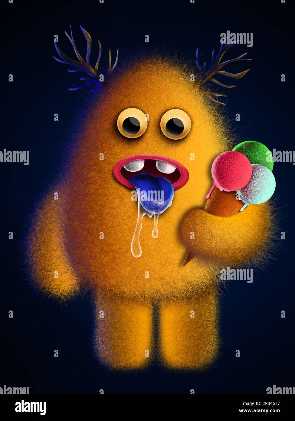 Cute yellow monster ice hi-res stock photography and images - Alamy