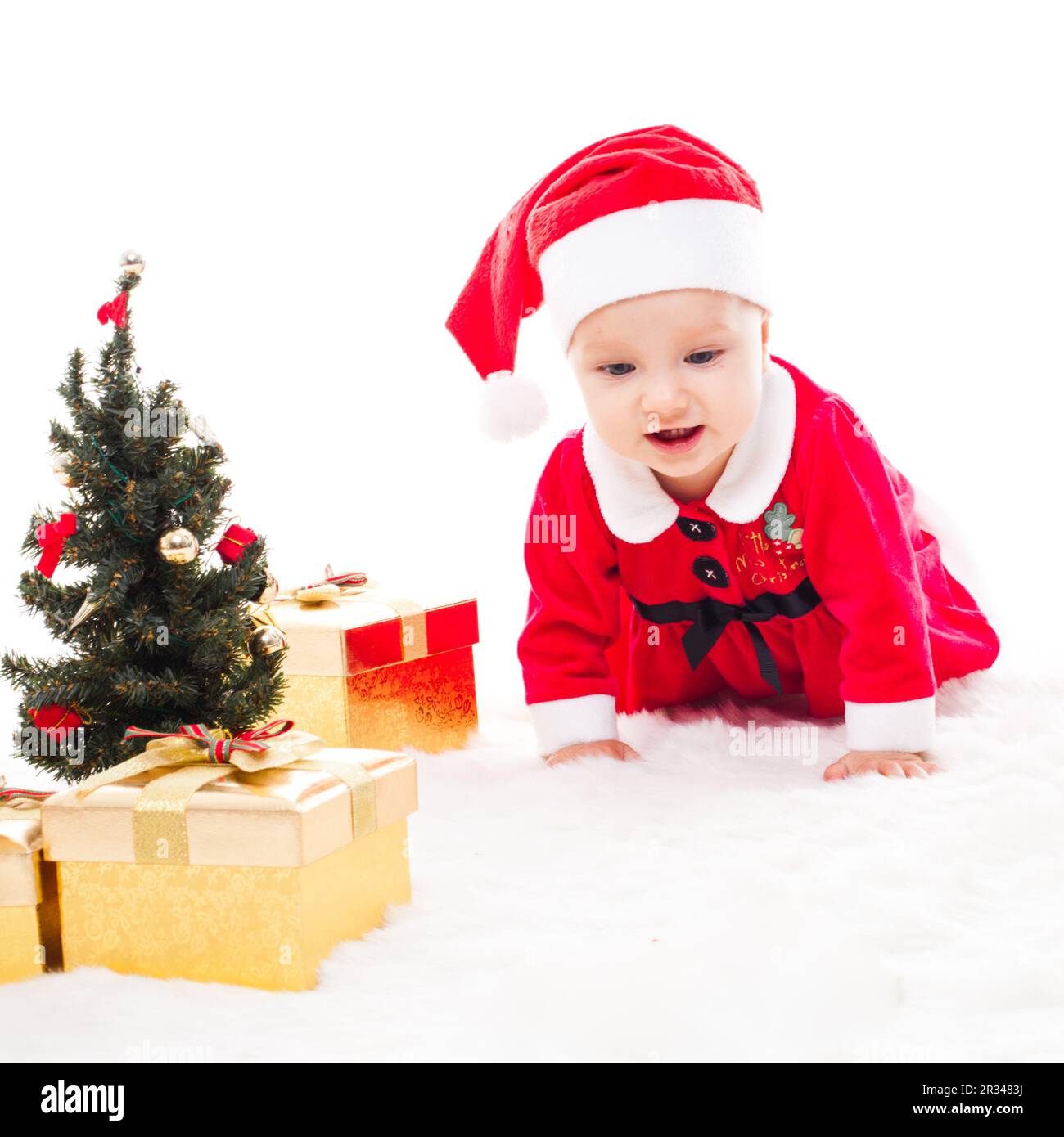 Santa baby girl Stock Photo - Alamy
