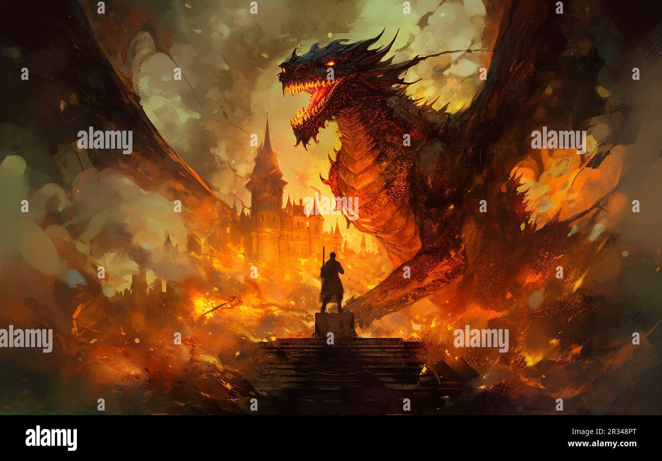 Dragon Burning Castle