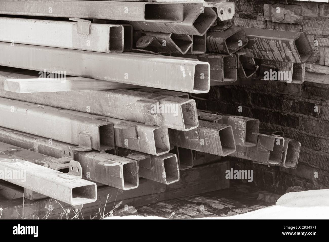 Iron rectangular pipes. Construction fittings. Metal materials for ...