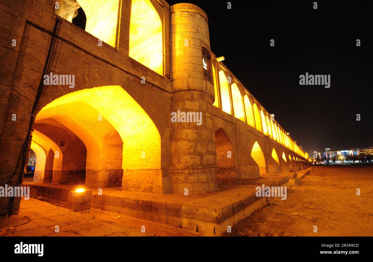 Si-o-se pol Bridge, located in Isfahan, Iran, was built in 1602. It has ...