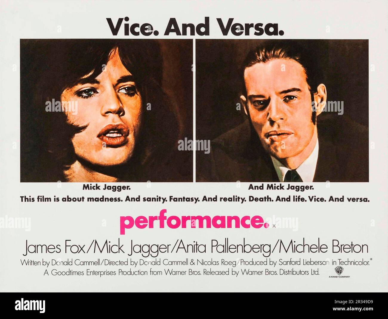PERFORMANCE (1970), directed by NICOLAS ROEG and DONALD CAMMELL. Credit ...